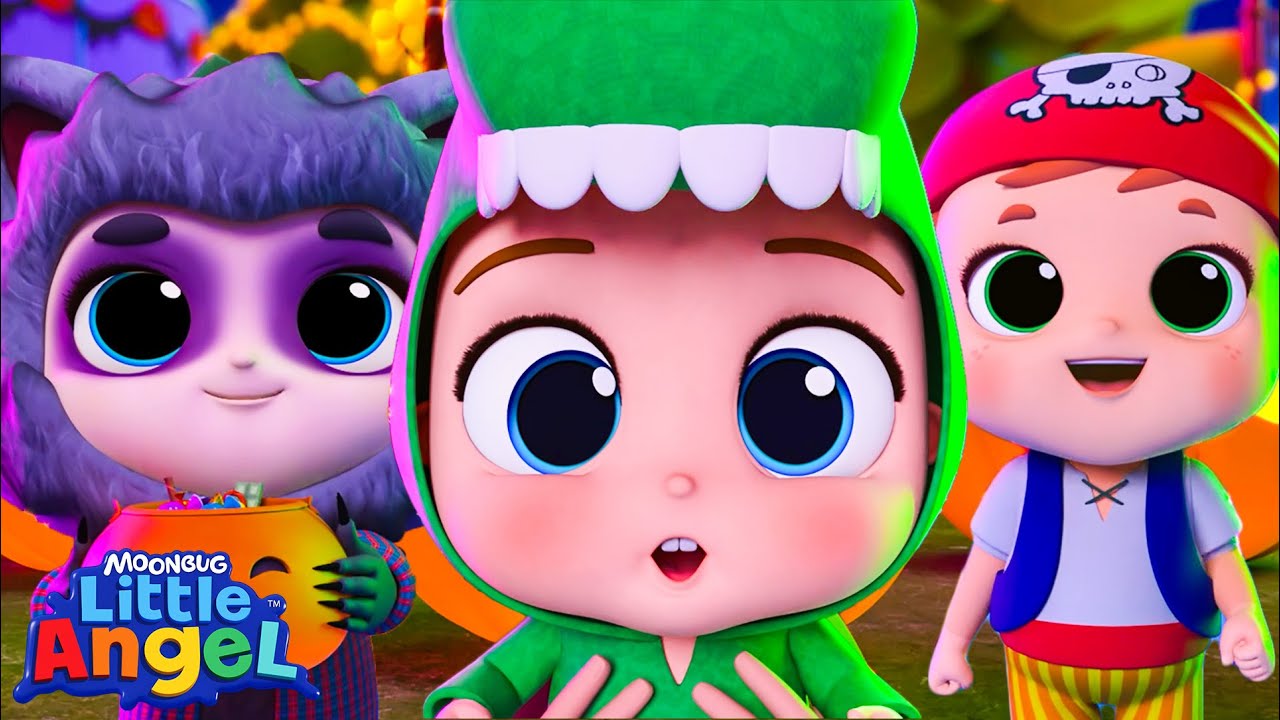 This Is The Way We Trick Or Treat | Little Angel | Nursery Rhymes for ...