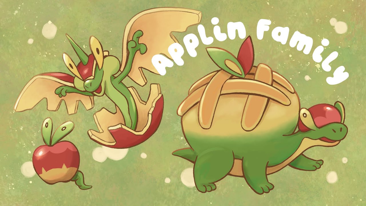 Applin Family Painting Timelapse [Chill & Paint] #pokemon - YouTube