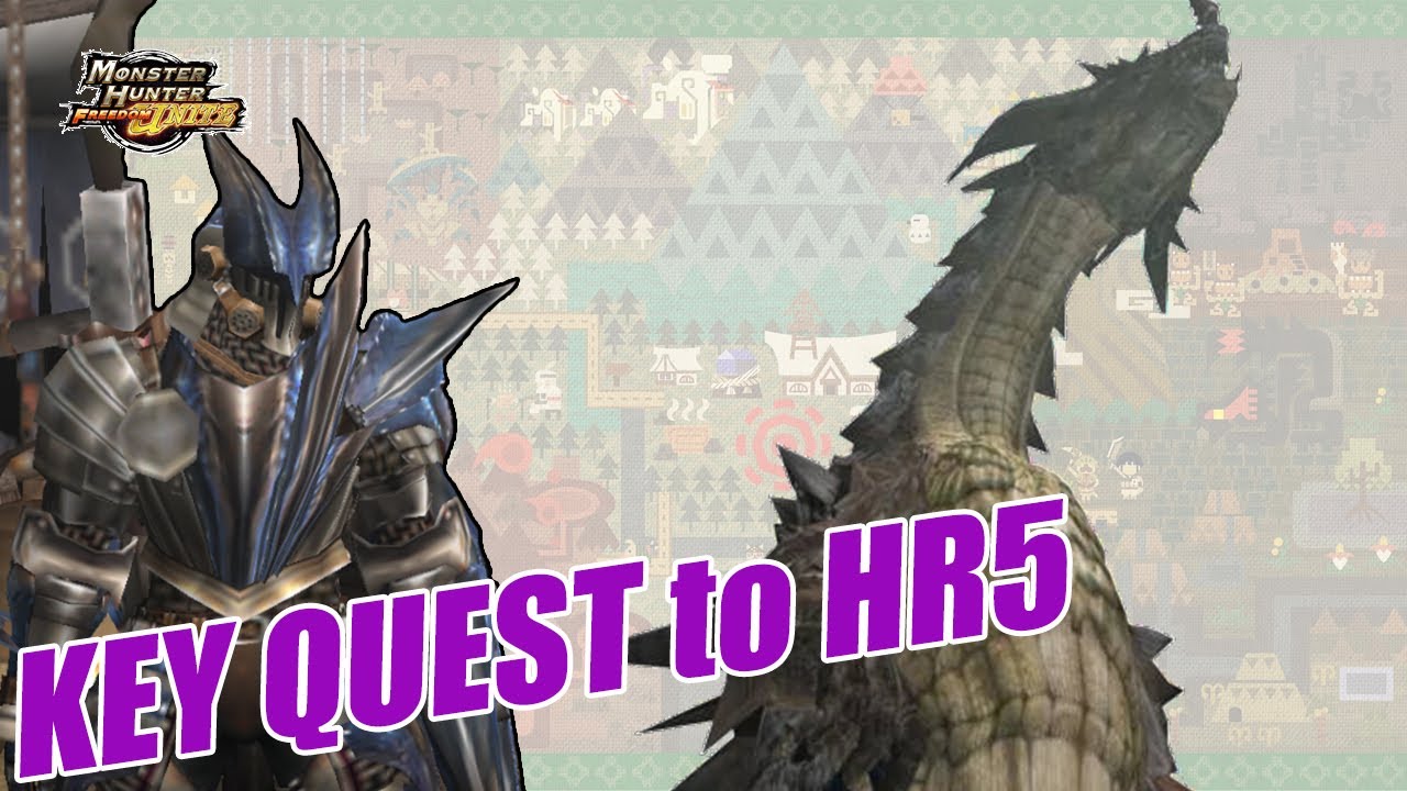 Key Quest to HR5 Part 3 w/ Hunsterverse members | MHFU PSP (Male Char ...
