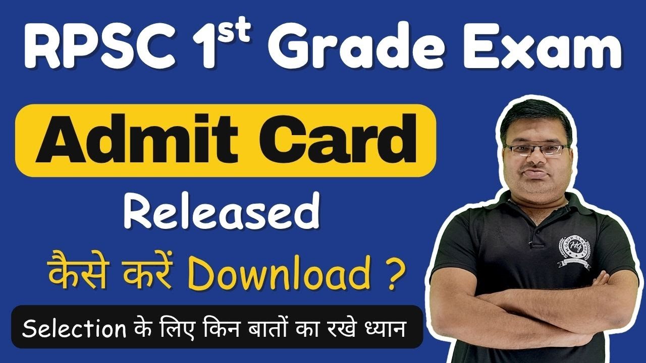 Admit Card Released For RPSC 1st Grade Chemistry 2025 Exam | Admit Card ...