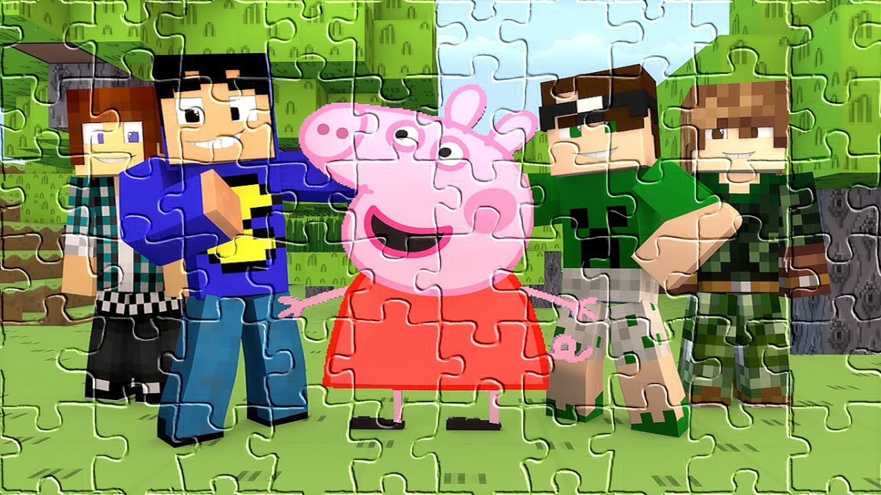 Peppa Pig Minecraft Puzzle Games for Kids - YouTube