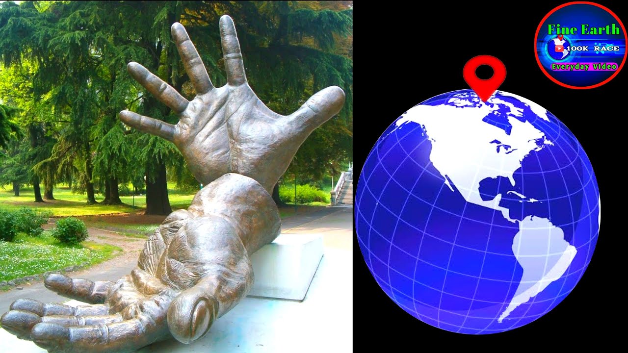 Giant Hand Sculpture on google earth and map - YouTube