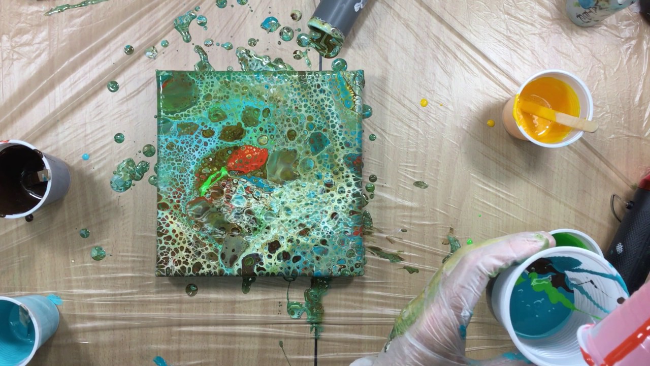 ( 252 ) Acrylic pour with the heat tool - YouTube