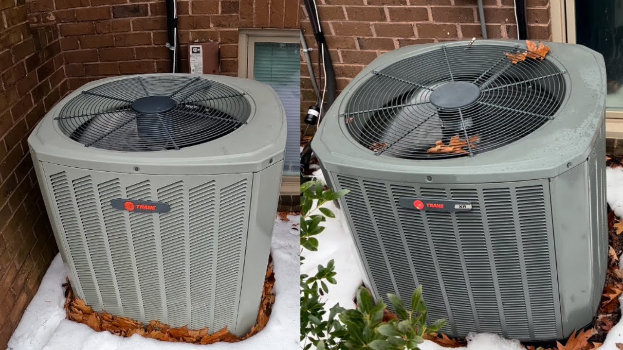 2016 Trane XB & 2015 Trane XR Heat Pumps - Defrost Cycles (Huge Steam ...