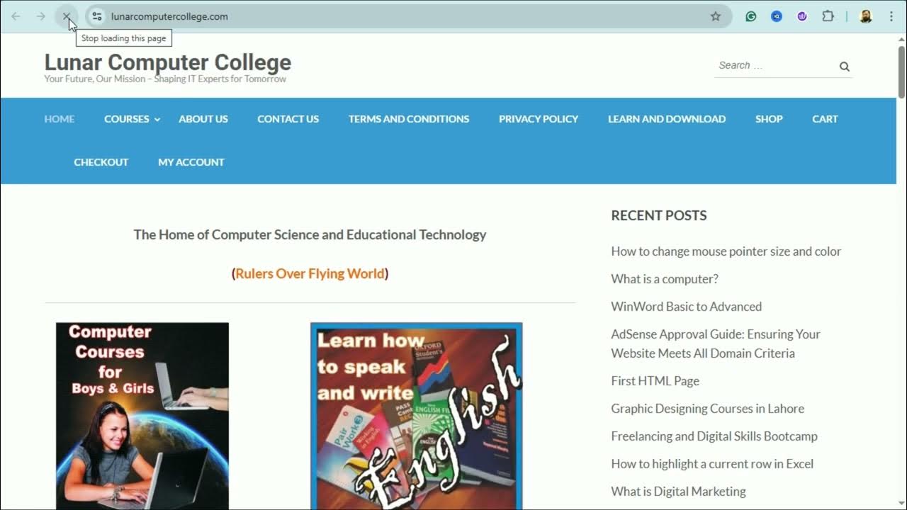 WordPress Delete Menu Items Change Title Tagline | Lunar Computer College - YouTube