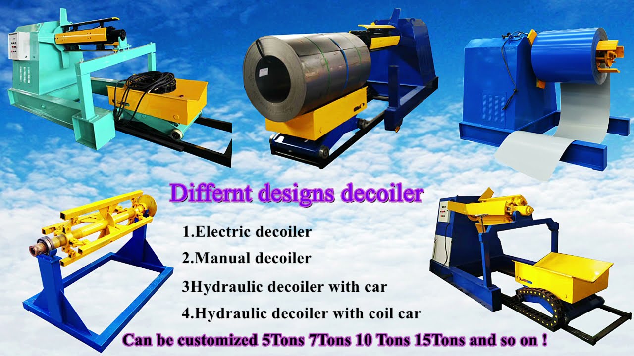 decoiler,sheet metal decoiler,desenrollador de bobina de acero - YouTube