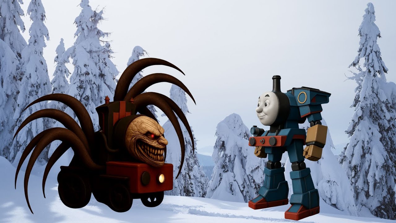 Thomas Robot vs Choo Choo Charles: The Ice Monster Attack! - YouTube
