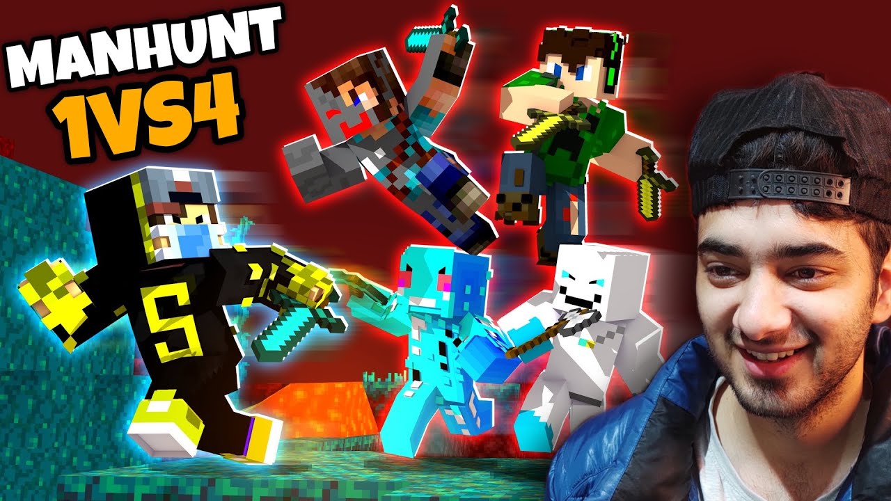 1 V 4 Minecraft Speedrunner VS Hunter Rematch - YouTube