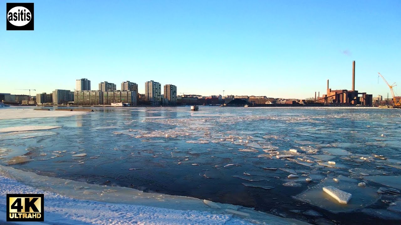 Sunny Winter Walk in Helsinki Finland - Tervasaari to Tokoinranta ( 16 ...