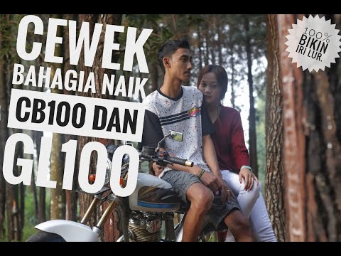 Naik Cb romantis| GL100 | CB 100 | prewedding | cewek CB | Srambang Park | motor tua | reviewcb