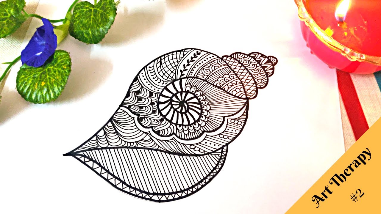 Shell Mandala || Art Therapy 👣 Session #2 | Relax therapy through art ...