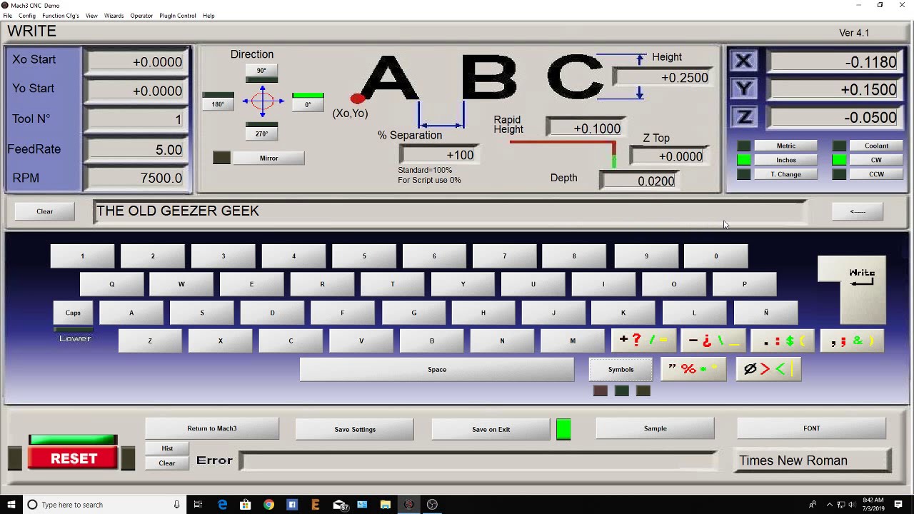 Mach3 Tutorial Part 3 Text Engraving - YouTube