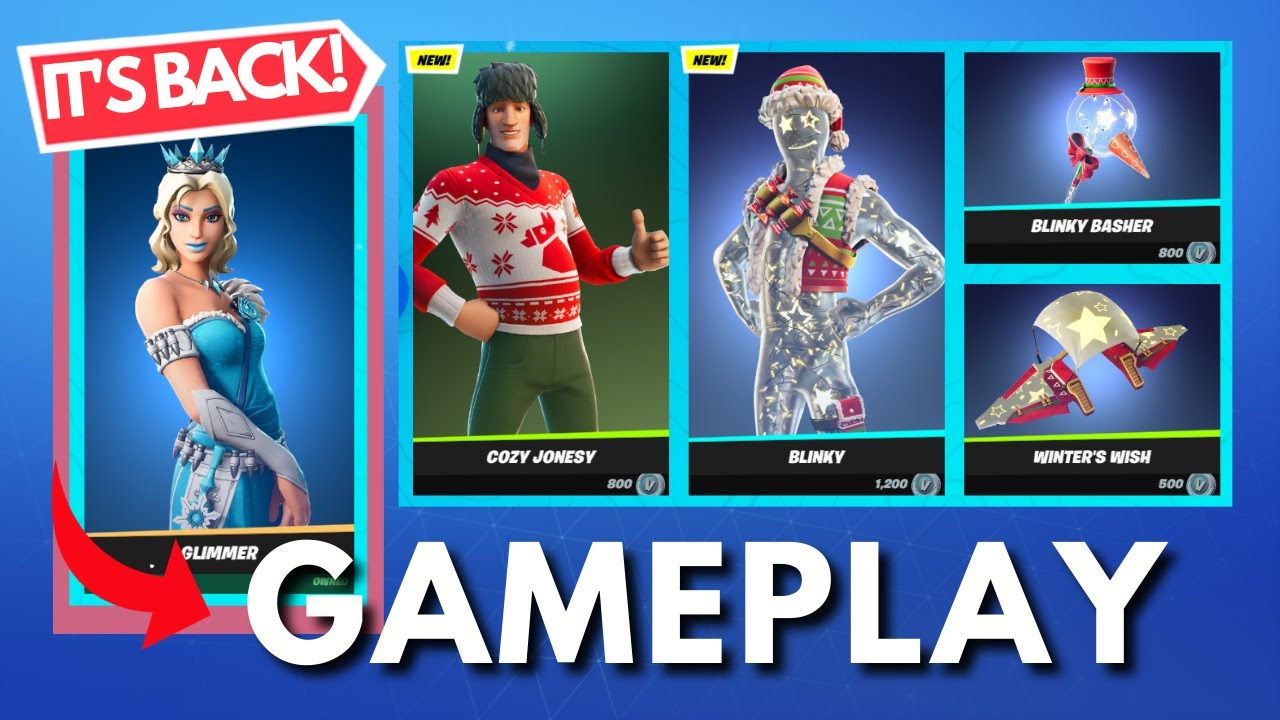 GLIMMER SKIN GAMEPLAY!! FORTNITE ITEM SHOP LIVE! *NEW* BLINKY SKIN ...
