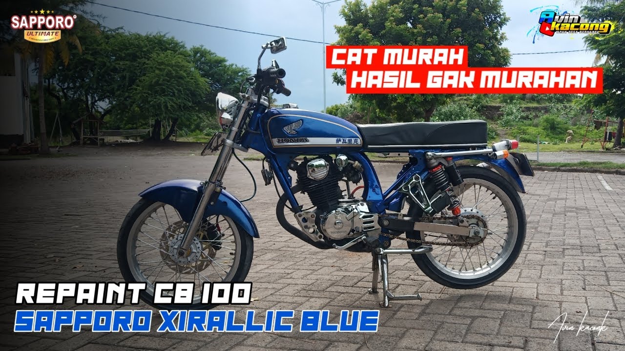 Repaint full body Cb 100 | Sapporo xirallic blue - YouTube