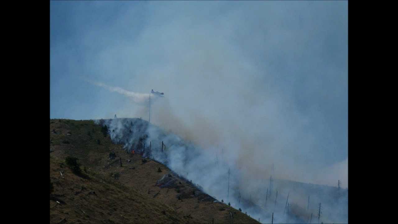 Navarre Coulee fire - July 6 - Aerial attack - YouTube