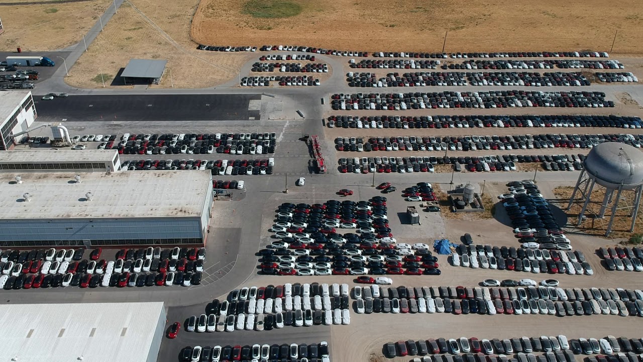HD Drone Video of Tesla's Lathrop Facility. Model 3 Distribution Center ...