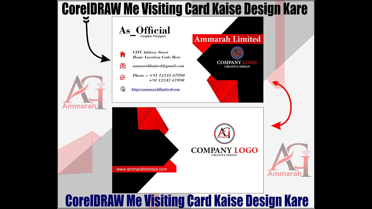 How to Create Visiting card in Corel Draw | Visiting Card Design In ...