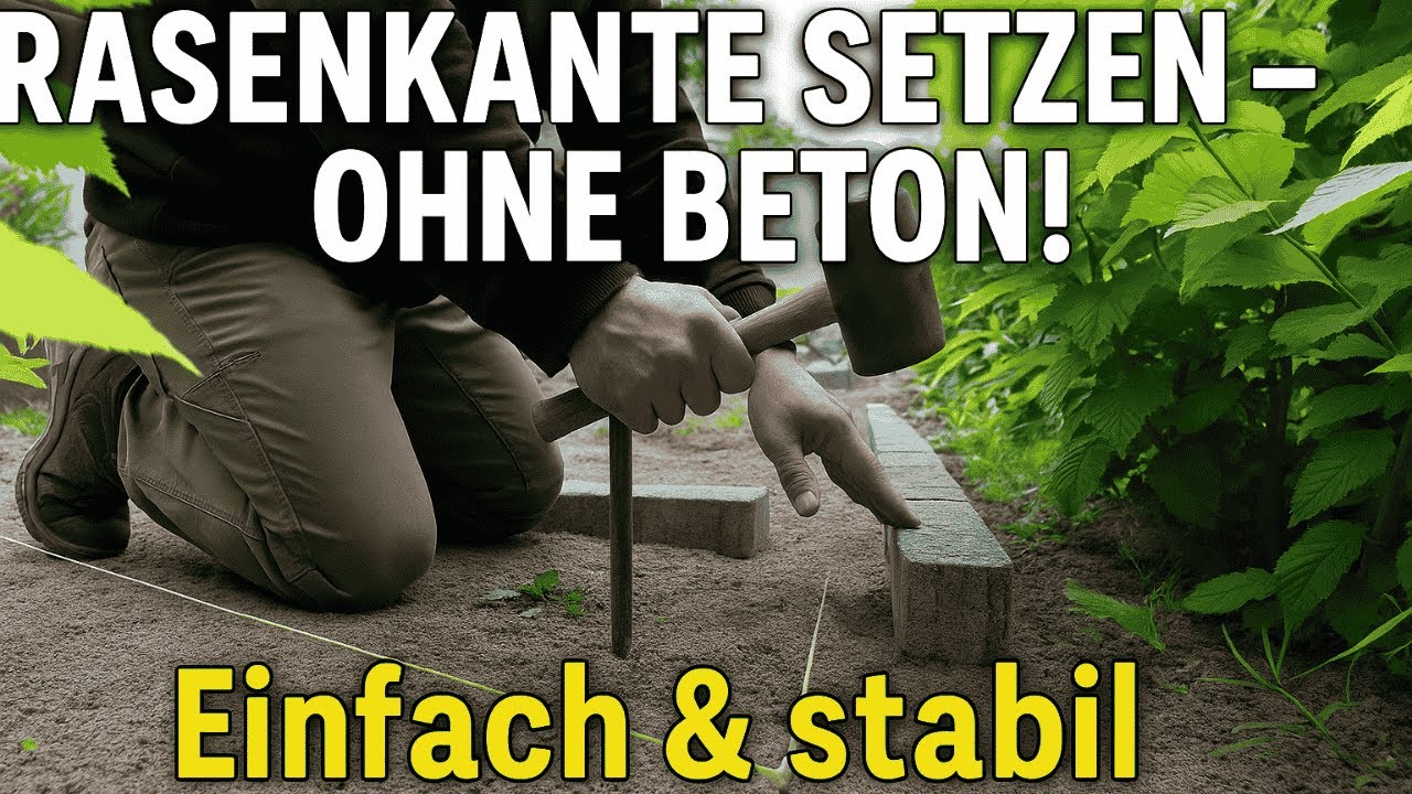 Rasenkante setzen OHNE Beton – Schnell & Günstig! (Anleitung für ...
