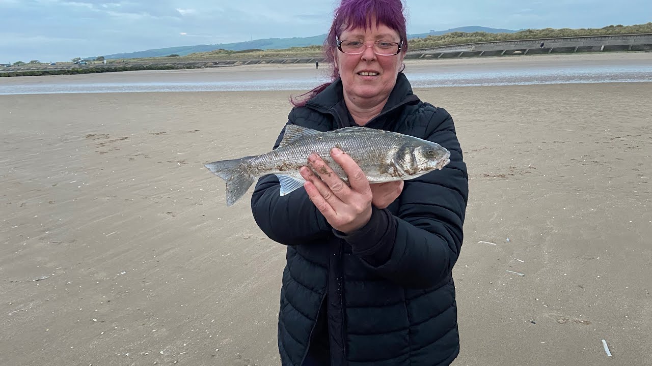 lugworm pumping bass & flounder fishing, prestatyn, north wales - YouTube