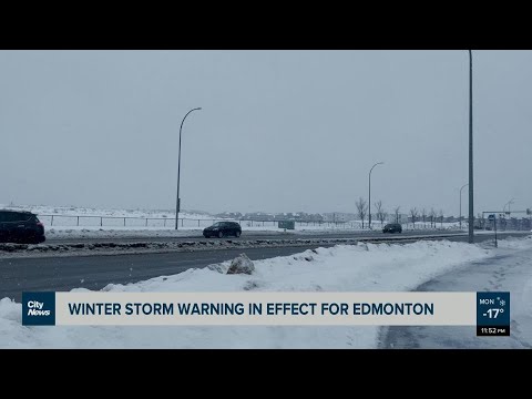 Edmonton under winter storm warning - YouTube