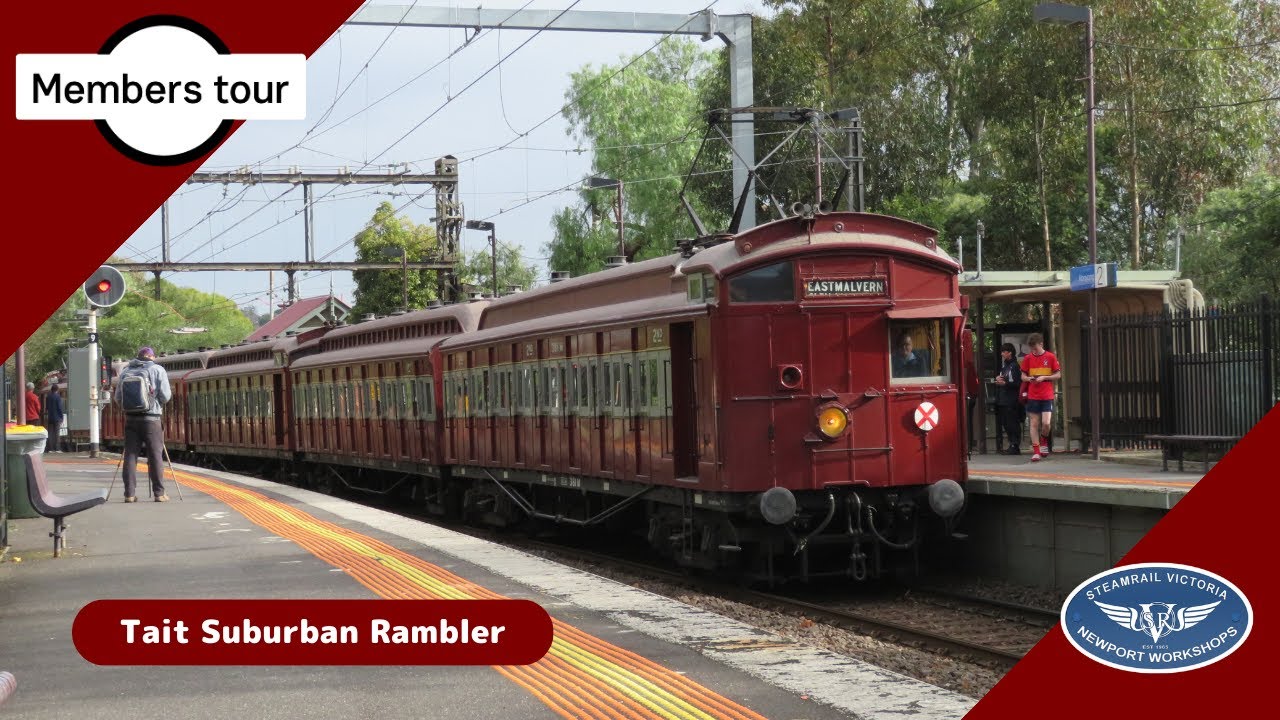 Steamrail victoria's Tait Suburban Rambler | Members train - YouTube