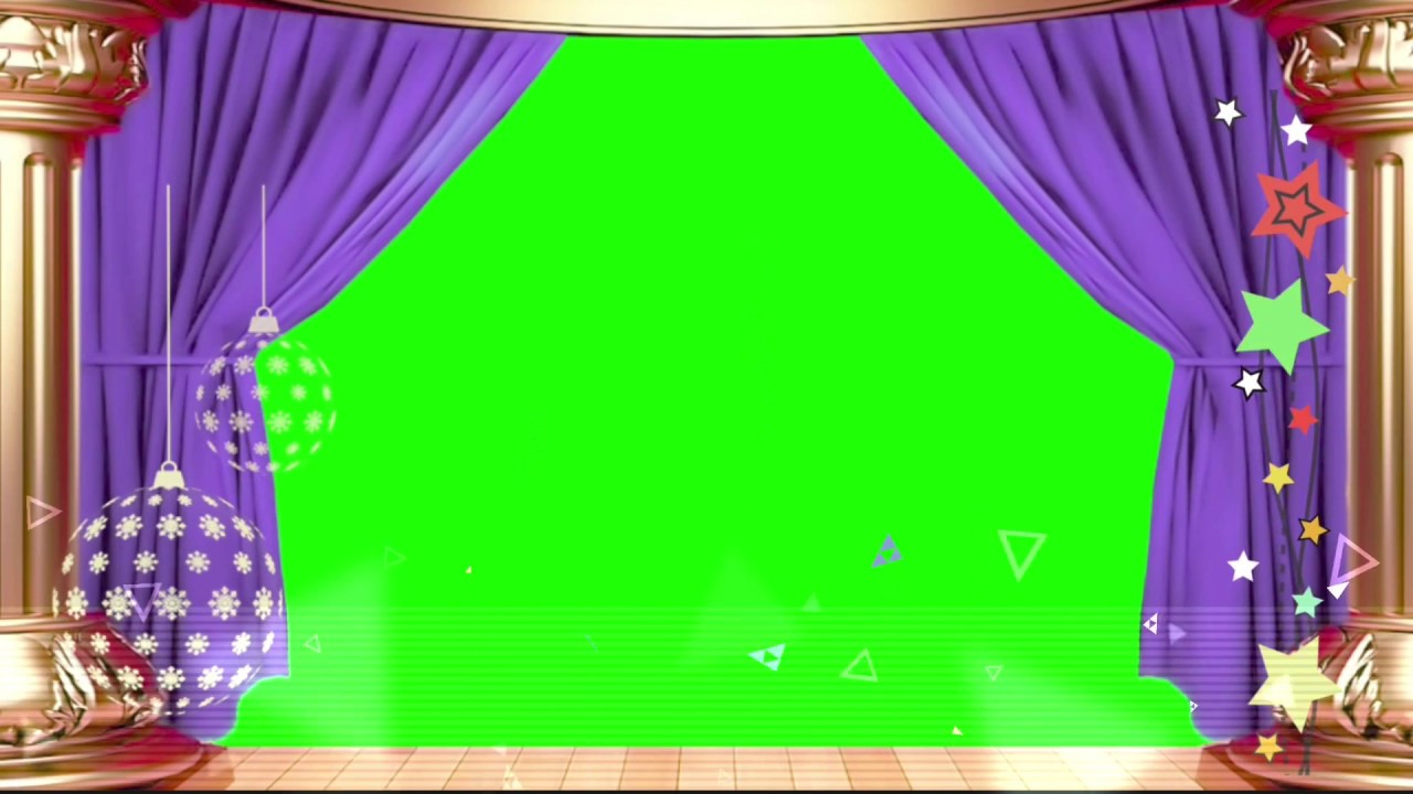 08 Chroma Key Green Screen Stage Purple Curtain + 3FX _ BGM : Toccata ...