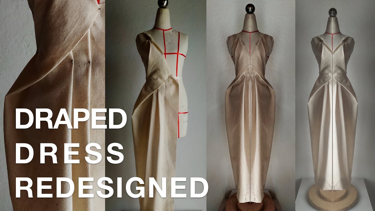 Re designing draped dress - YouTube