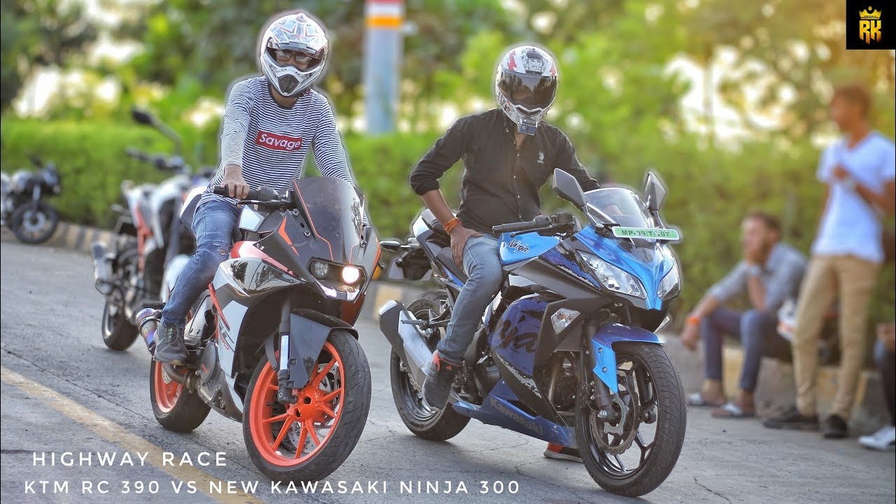 KTM RC 390 VS New Kawasaki Ninja 300 | Race | Highway Battle |:- - YouTube