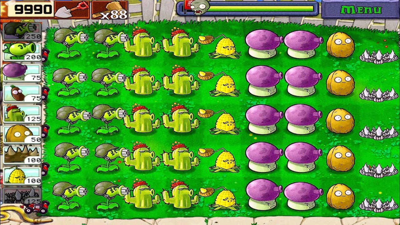Plants vs Zombies || Plants vs All Zombies || Survival Day Completed ...