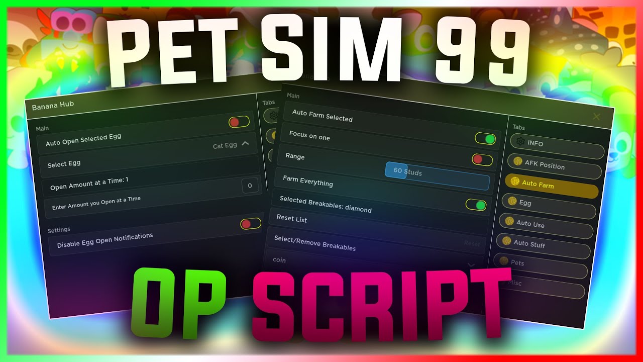 [MOBILE] PET SIMULATOR 99 SCRIPT | AUTOFARM, INF DIAMONDS, AUTOOBBY ...