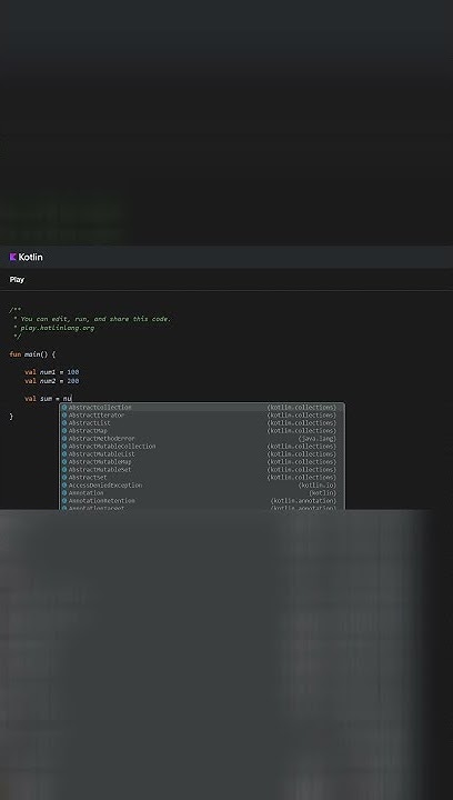 1 Kotlin Sum Of Two Numbers Youtube 