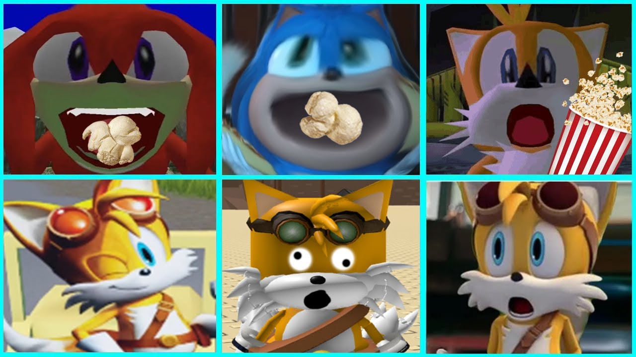 Sonic The Hedgehog Movie Sonic Popcorn vs TAILS SONIC BOOM Uh Meow All ...