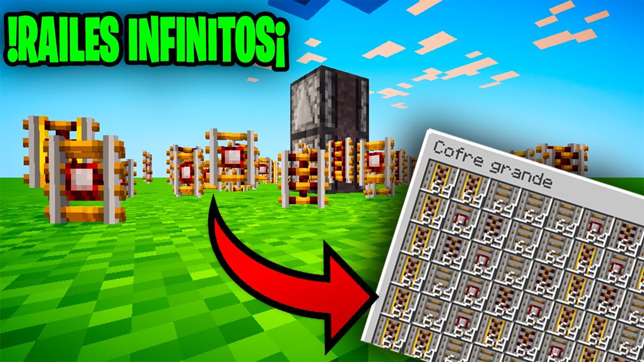 Como hacer raíles infinitos en minecraft facil y sencillo - YouTube