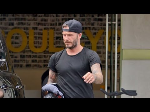 David Beckham Gets His Food To Go After Sweaty Workout Session