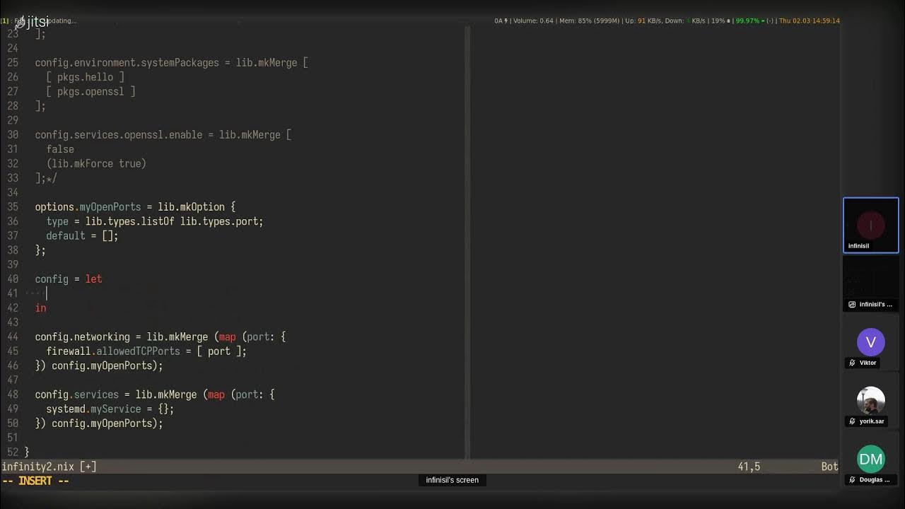 The Nix Hour #19 [module system recursion, config vs config, common infinite recursion causes ...