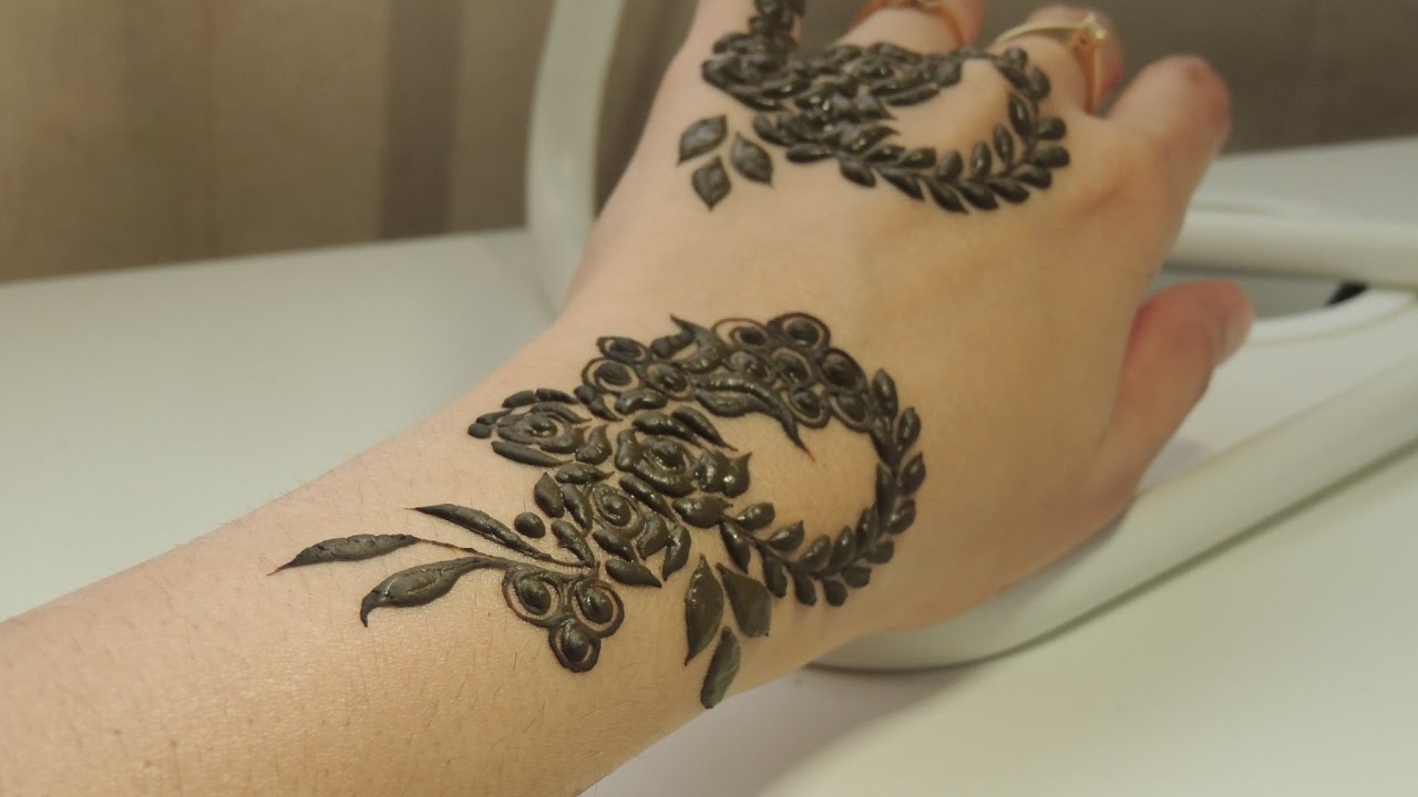 Simple and easy khaleeji henna - YouTube