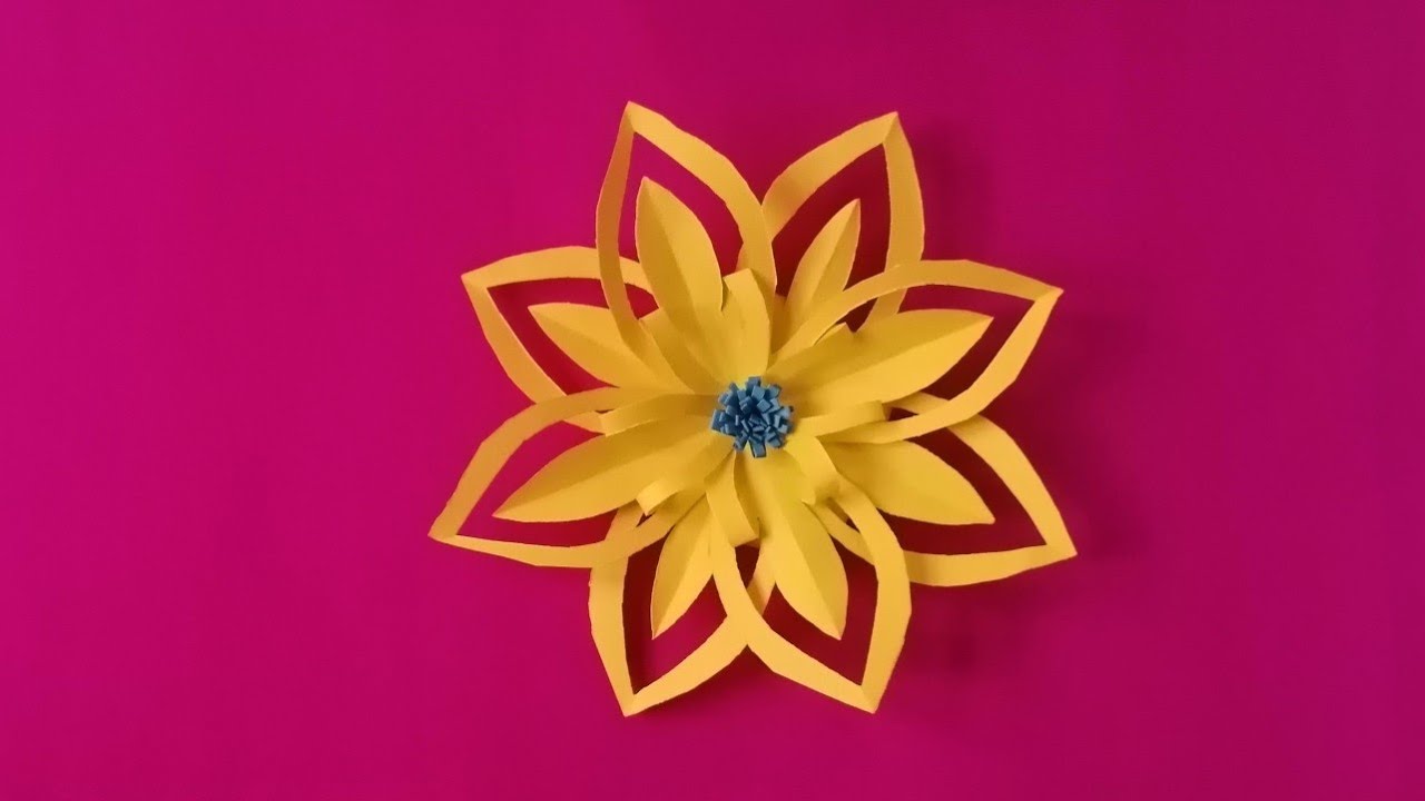 Paper flower making with colour papers - YouTube