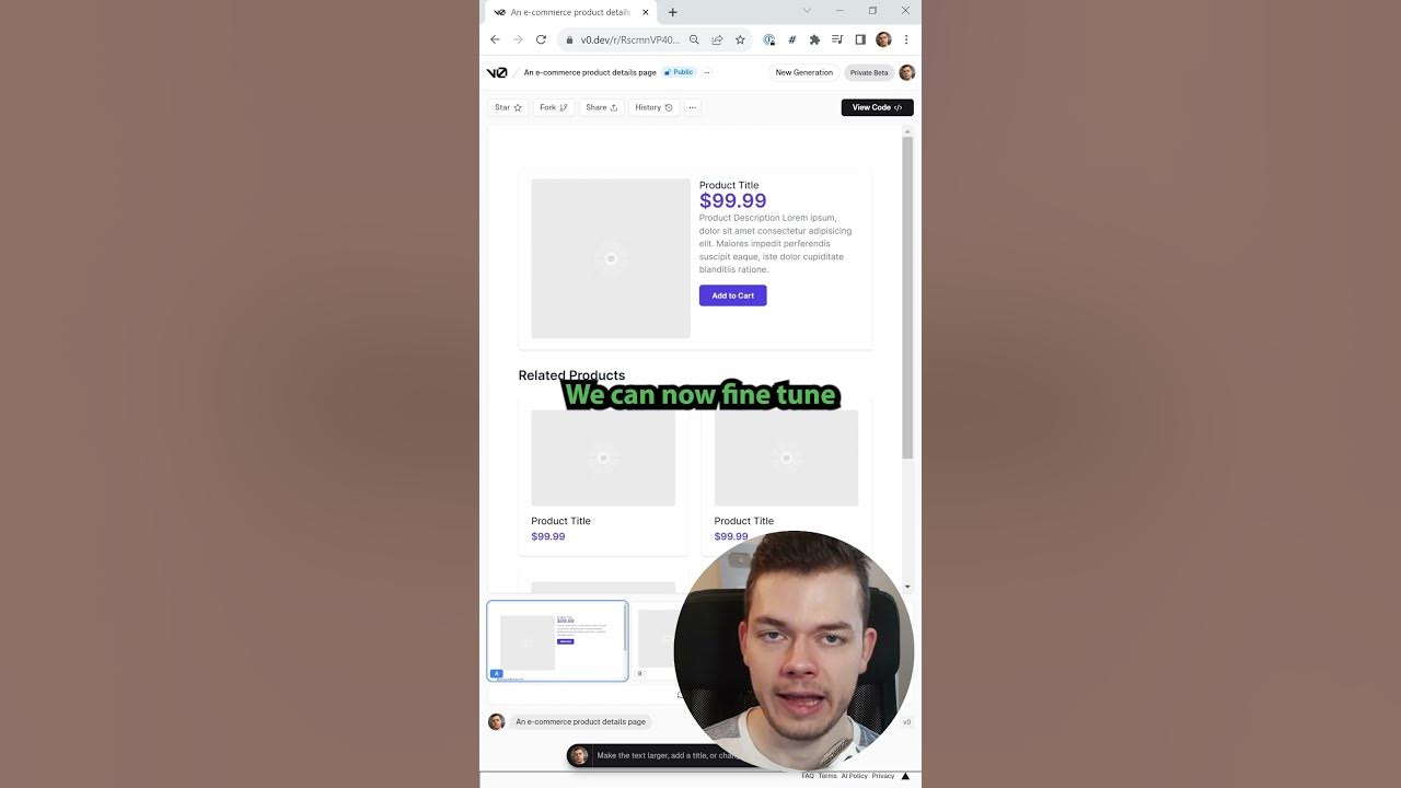 V0dev Writes React Components For You 🤯 Reactjs Nextjs Reactdeveloper Reactjs Tailwindcss