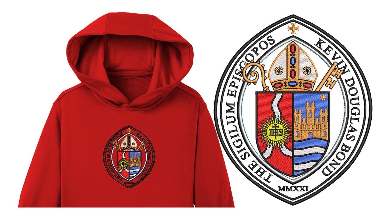 Sigilum Episcopos Embroidery logo for Hoodie. - YouTube
