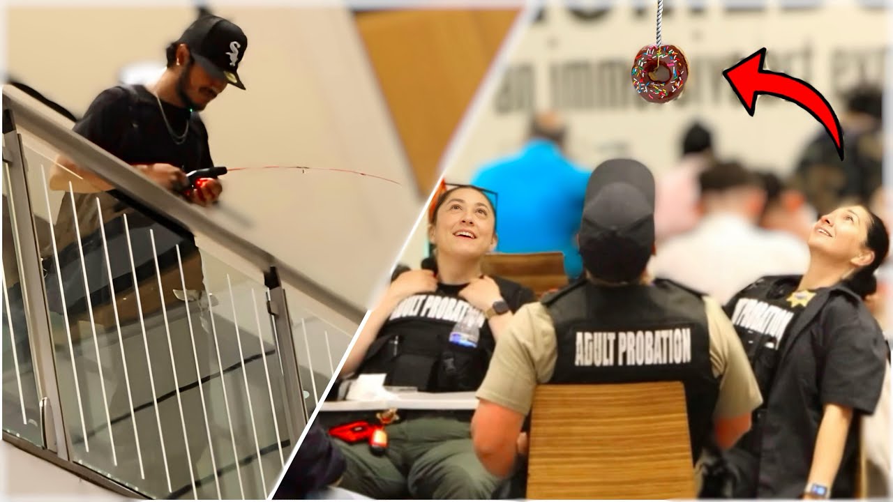 Fishing For Cops Using A Donut ! - YouTube