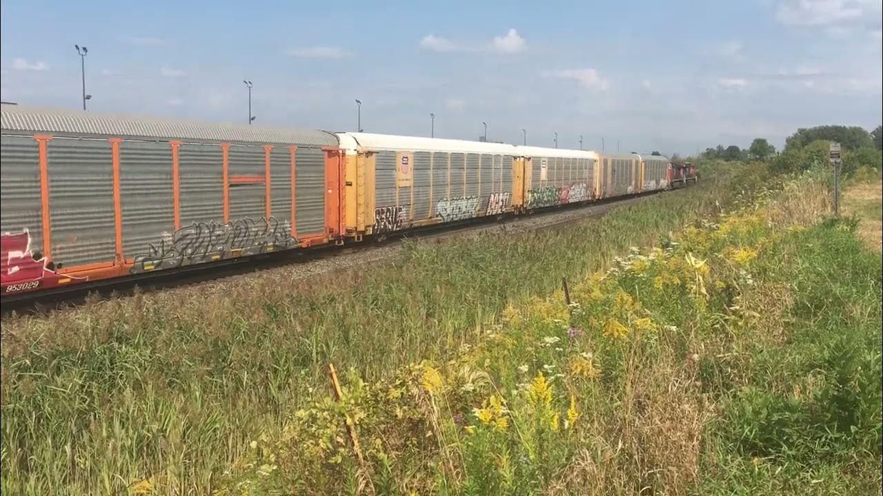 CN Train 148 ES44DC 2302 & C44-9W 2691 Snider West York Subdivision Vaughan Ontario Canada - YouTube