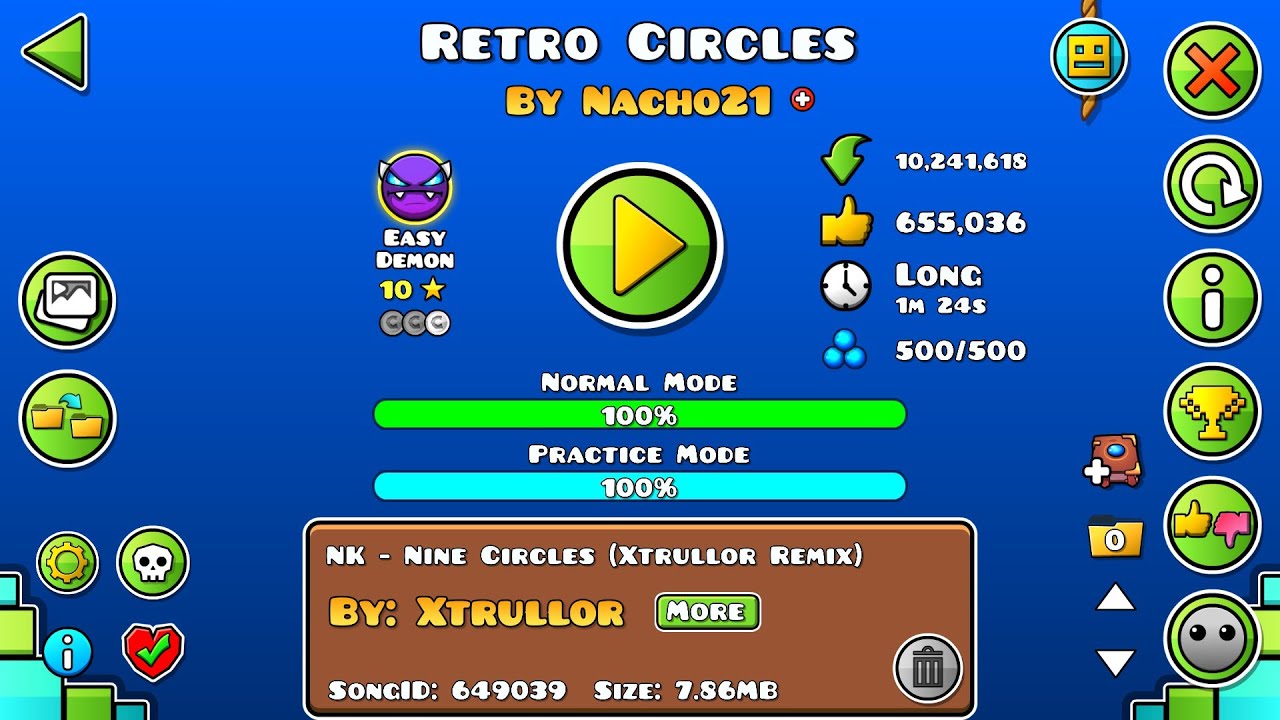 Geometry Dash Retro Circles 100% - YouTube