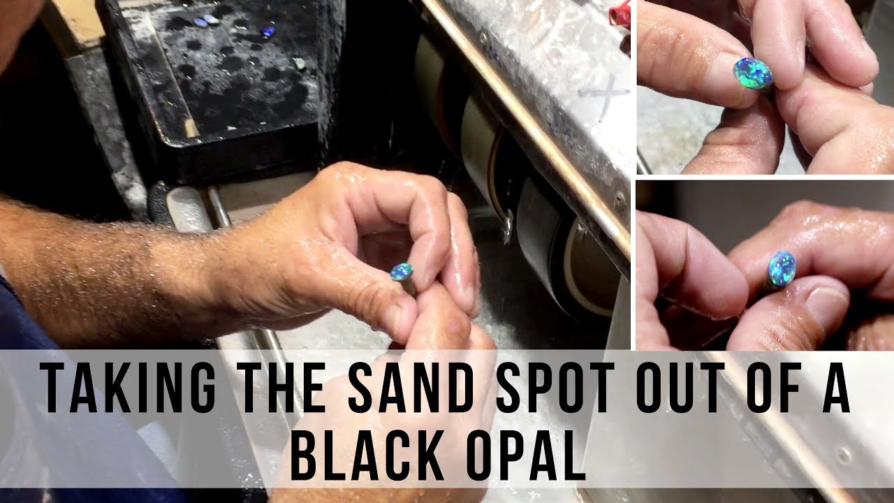 Taking the Sand Spot out of a Black Opal Stone | Opal Cutting - YouTube
