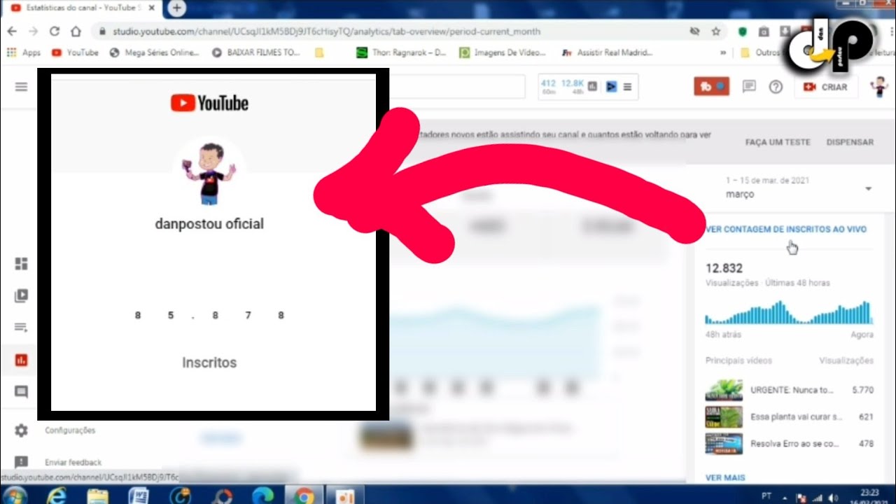 Contador de inscritos online oficial do youtube | Testando a velocidade ...