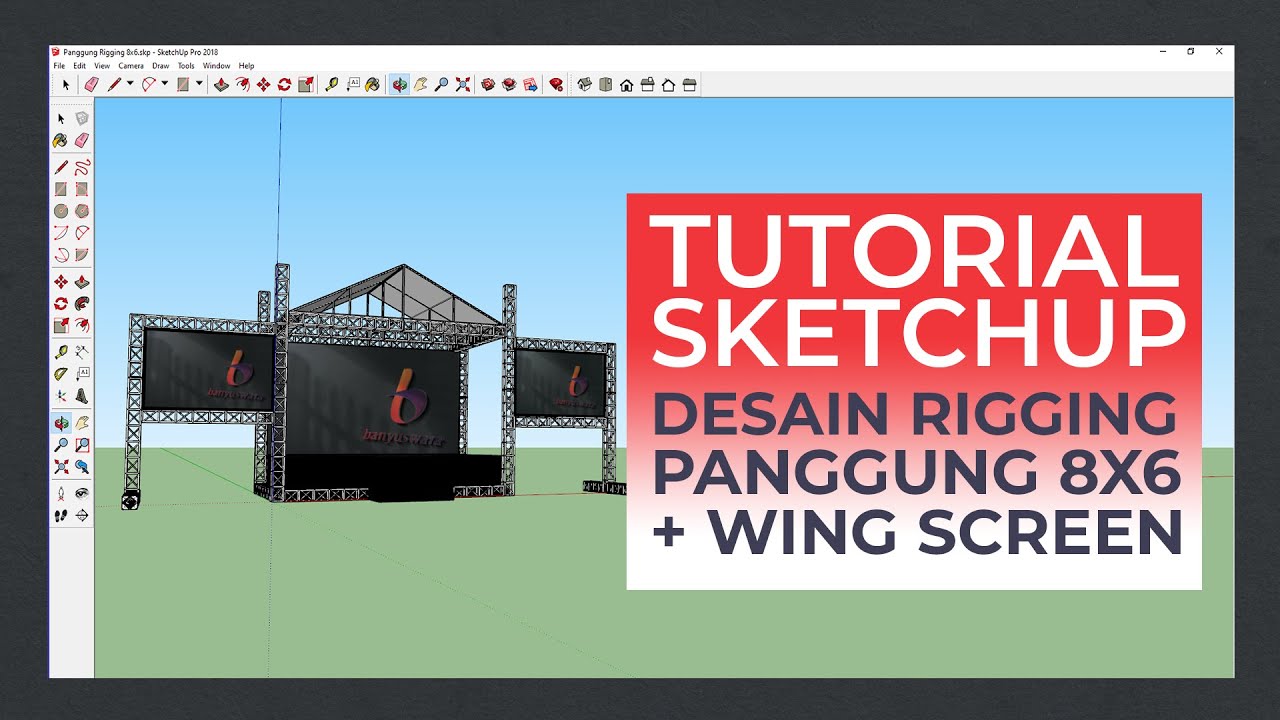 Tutorial Sketchup | Panggung Rigging 8x6 - YouTube