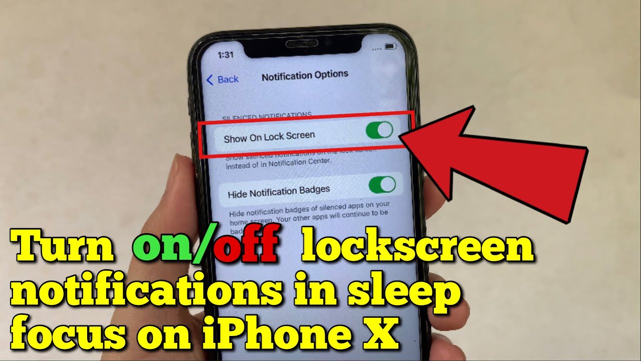 How to turn on or off lock screen notifications in sleep focus on ...