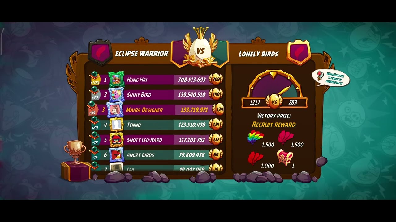 Congratulations to the Eclipse Warrior 🥳 - Angry Birds 2 🤩⭐ - YouTube