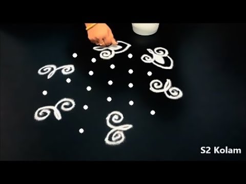 easy beautiful rangoli designs for beginners with 7X4 dots || easy ...