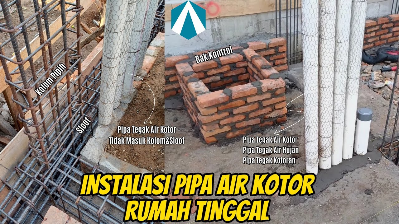 Instalasi pipa air kotor, pipa air hujan, pipa kotoran rumah tinggal ...