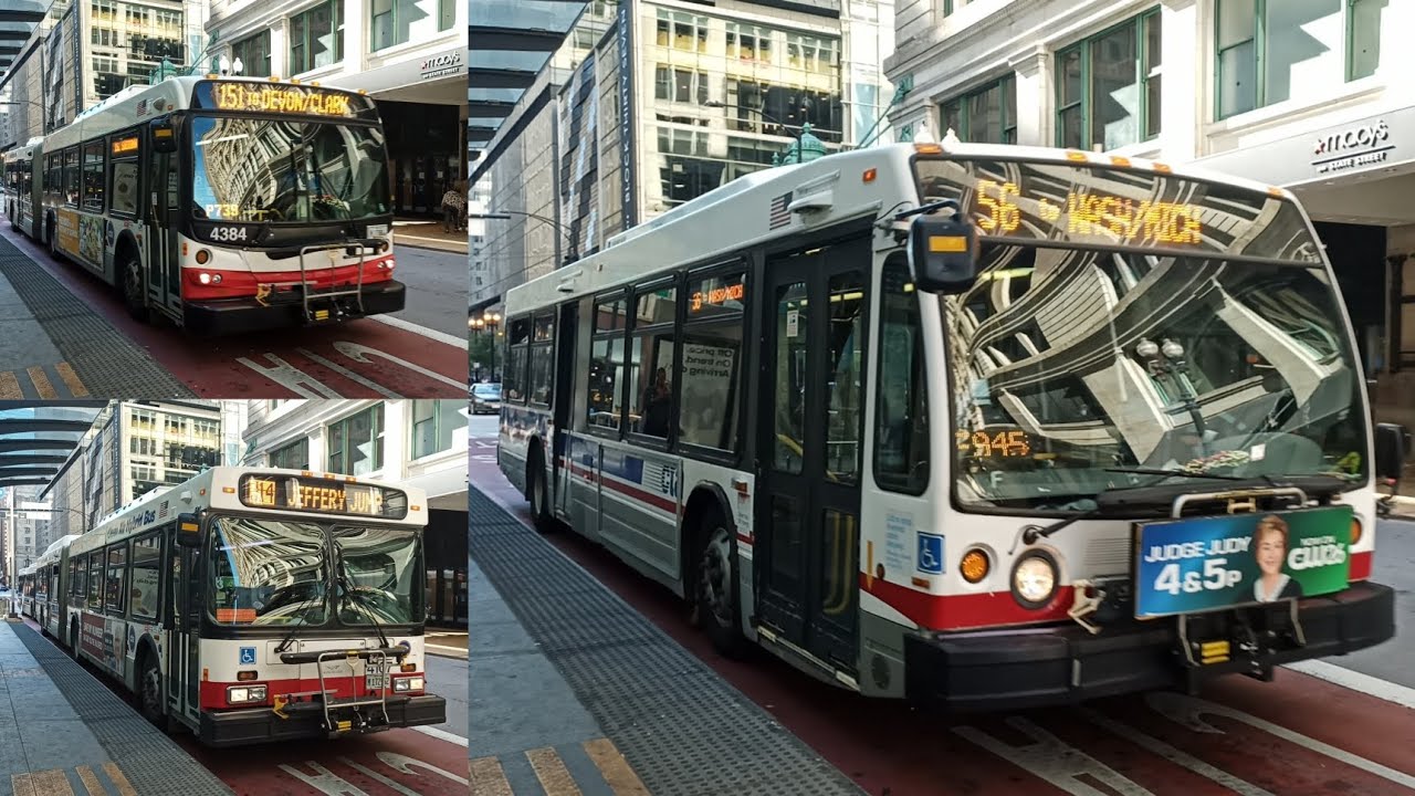 CTA 2012 New Flyer D60LFR 4384 On 151, 2008 DE60LF 4107 On J14 & 2002 ...